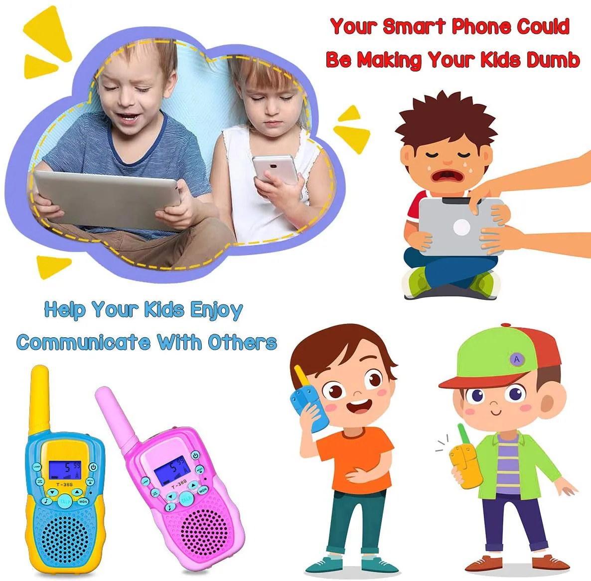 Hand Held Little Tikes Walkie Talkies For Kids T388 Walkies With 2 ...