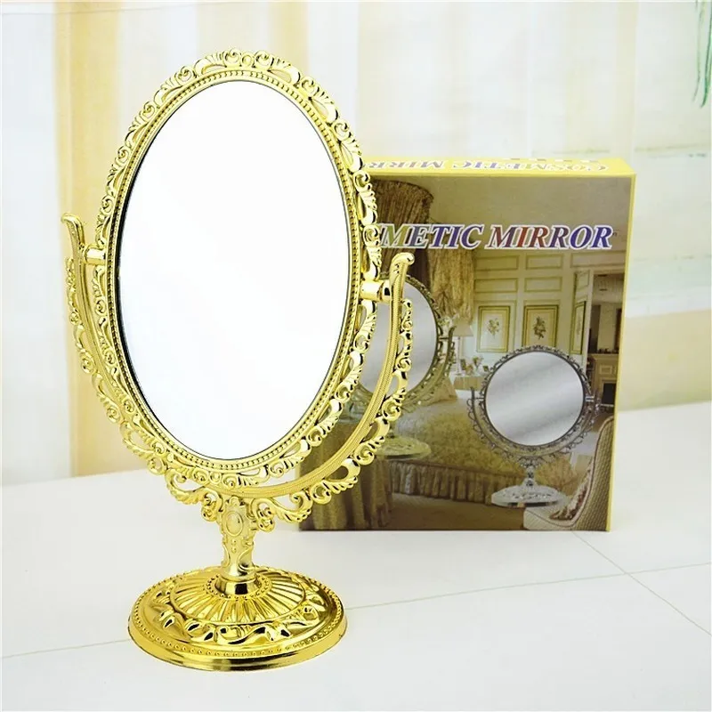 Vintage Floral Handheld Makeup Mirror European Style Carving, Oval ...