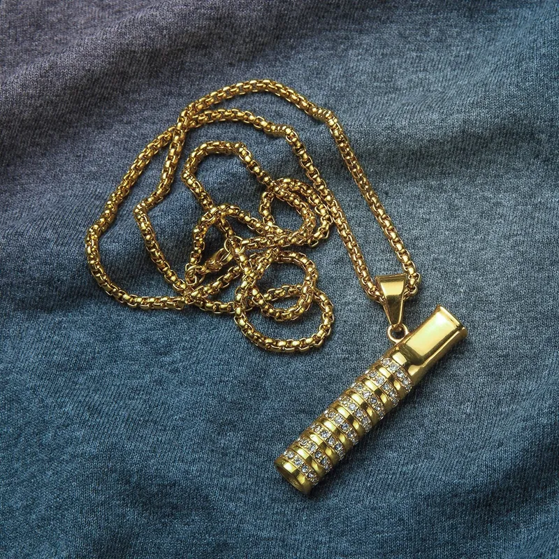 Luxury Gold Cigarette Holder W/ Rhinestones Necklace Pendant Torque For ...