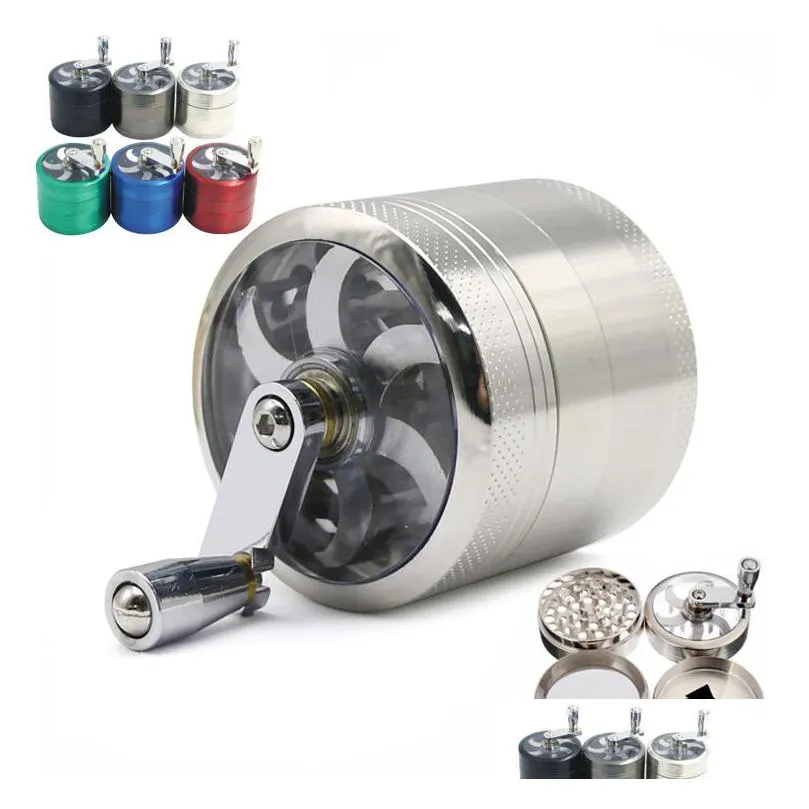 DHgate.com:4-Layer Zinc Alloy Herb Grinder - 55mm Diameter, Hand Crank ...