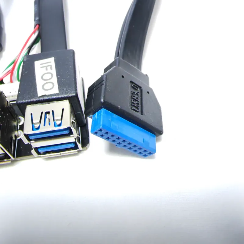 Motherboard Front Panel Cable Kit 19Pin/9Pin To USB C, USB 2.0/3.0, HD ...