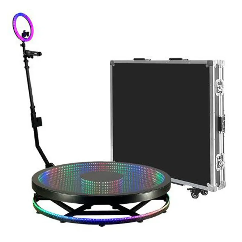 Colorful Glass Platform 360 Photo Booth With Rotating Stage For Parties ...