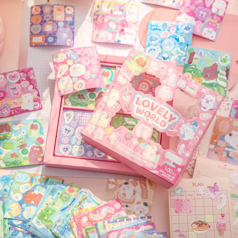 Wholesale Kawaii Soft Zoo Series Sticky Sticker Decorative Glitter ...