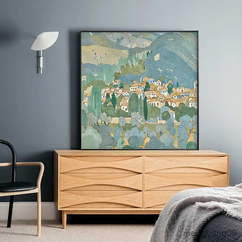 DHgate.com:Other Home Decor Abstract Village Landscape Poster Art ...