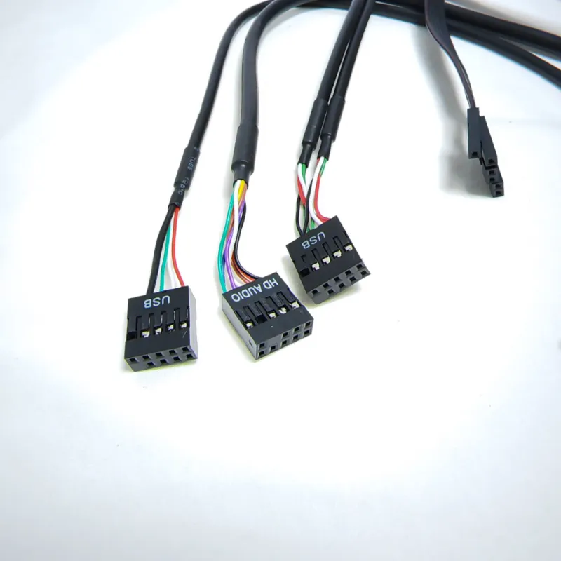 Motherboard Front Panel Cable Kit 19Pin/9Pin To USB C, USB 2.0/3.0, HD ...