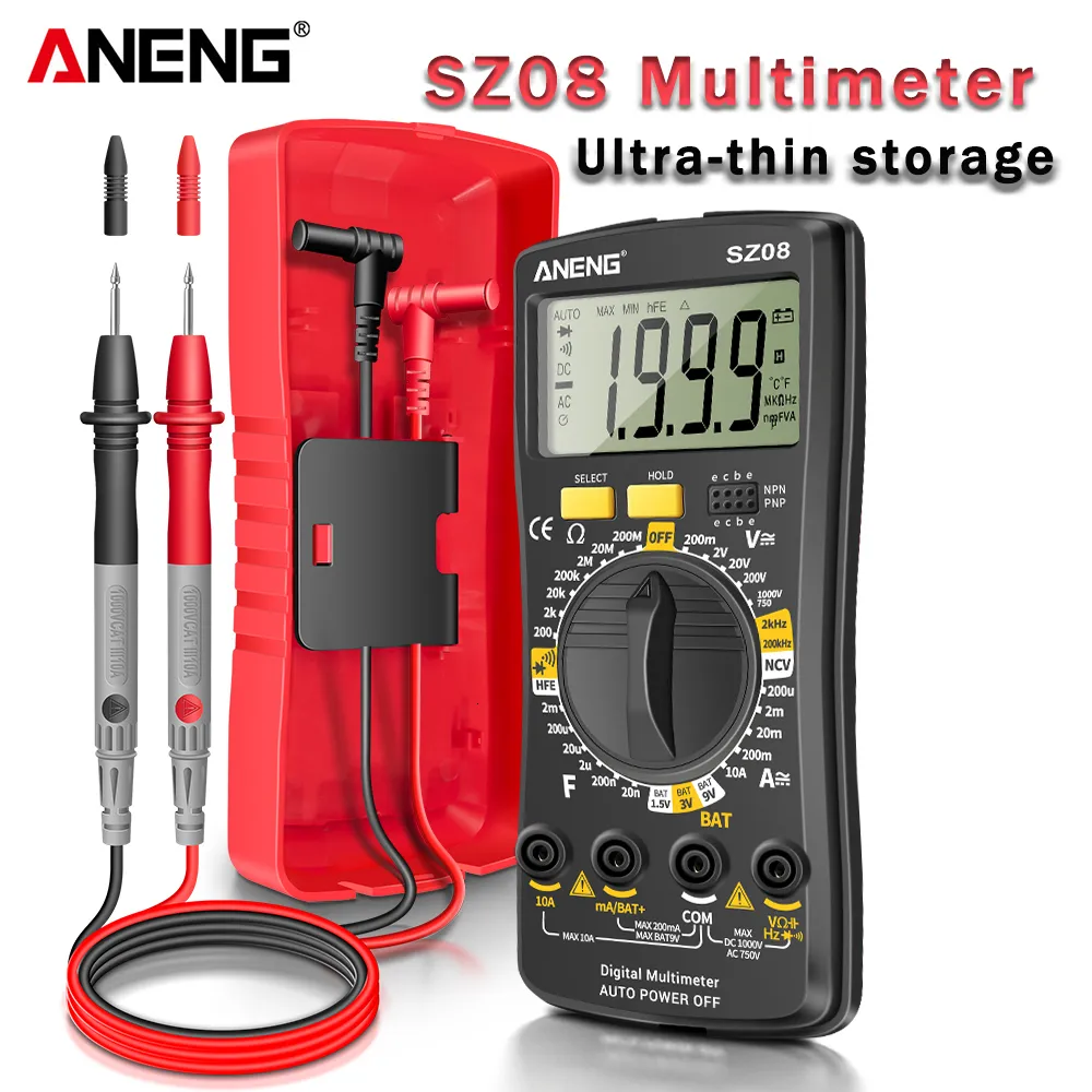 Aneng SZ08 Multimetro Digitale, Multimetro Portatile Ultra Sottile Con ...