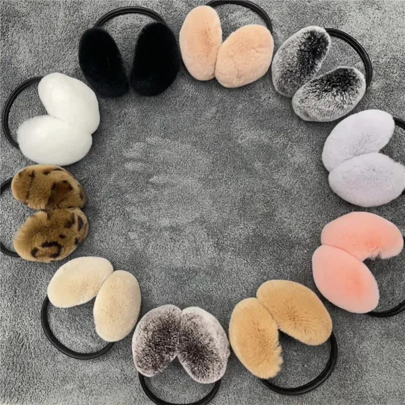 DHgate.com:Womens 100% Rex Rabbit Fur Earmuffs, Warm Ear Covers for ...