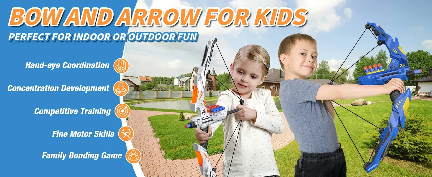QDRAGON Light Up Archery Set For Kids, Toys Gifts For 3 4 5 6 7 8 9 10 ...
