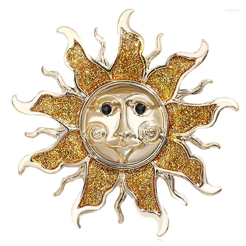 Golden Sun God Brooch Antique Conch Piercing Jewelry For Women And Men ...