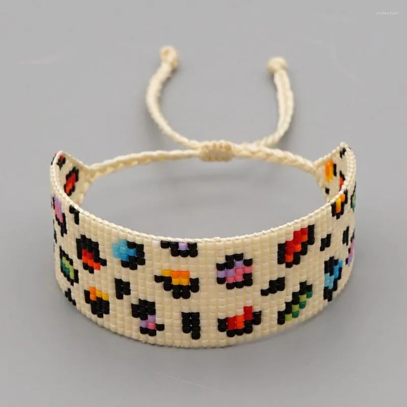 DHgate.com:Leopard Print Beaded Bracelet, Handmade Bohemian Adjustable ...
