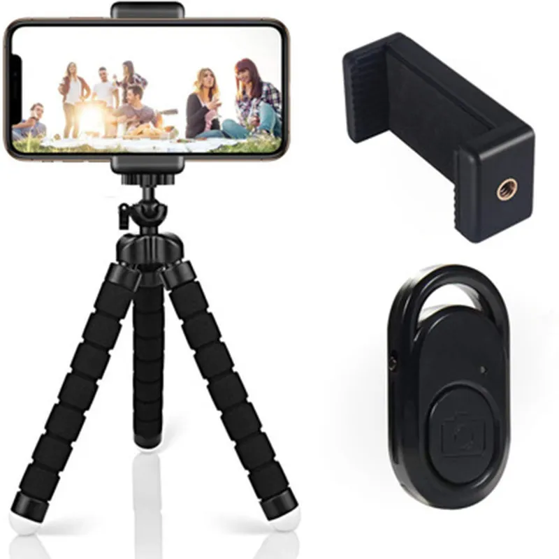 Mobile Phone Tripod Flexible Sponge Tablet Stand Holder With Clip And ...
