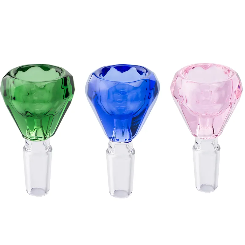 2024 Glass Dab Rig Bowl | Colorful Round Diamond Cut Wide Bore Glass ...