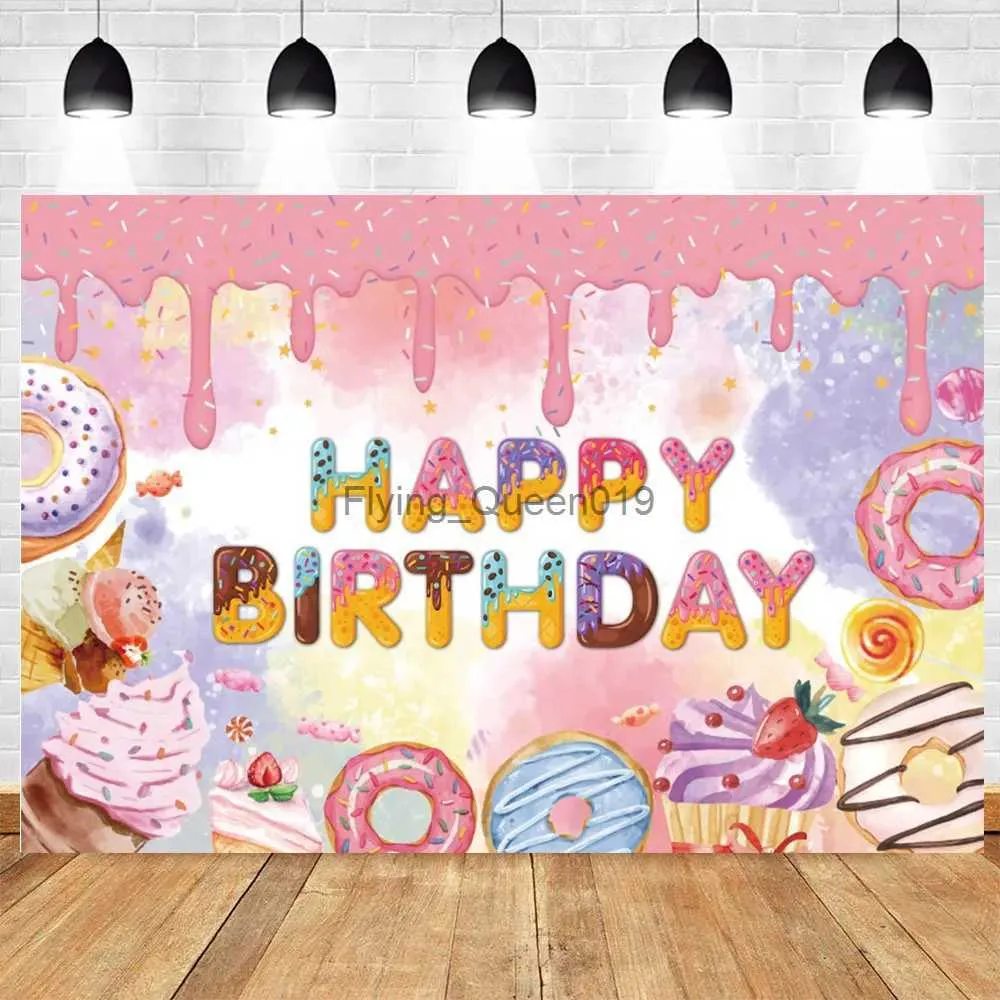 Sweet Donut Backdrop For Girls Donut Party Pink Doughnut Backdrop ...