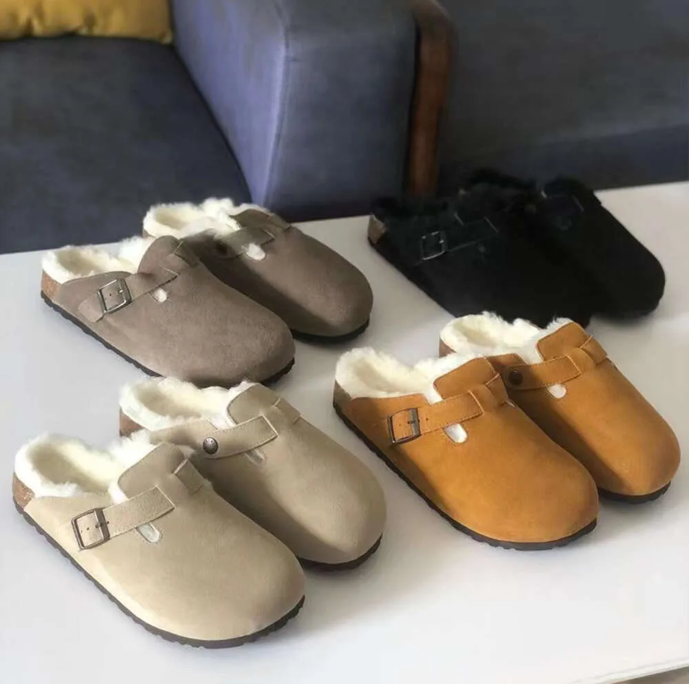 DHgate.com:Boston Genuine Shearling Leather & Suede Slippers, Designer ...