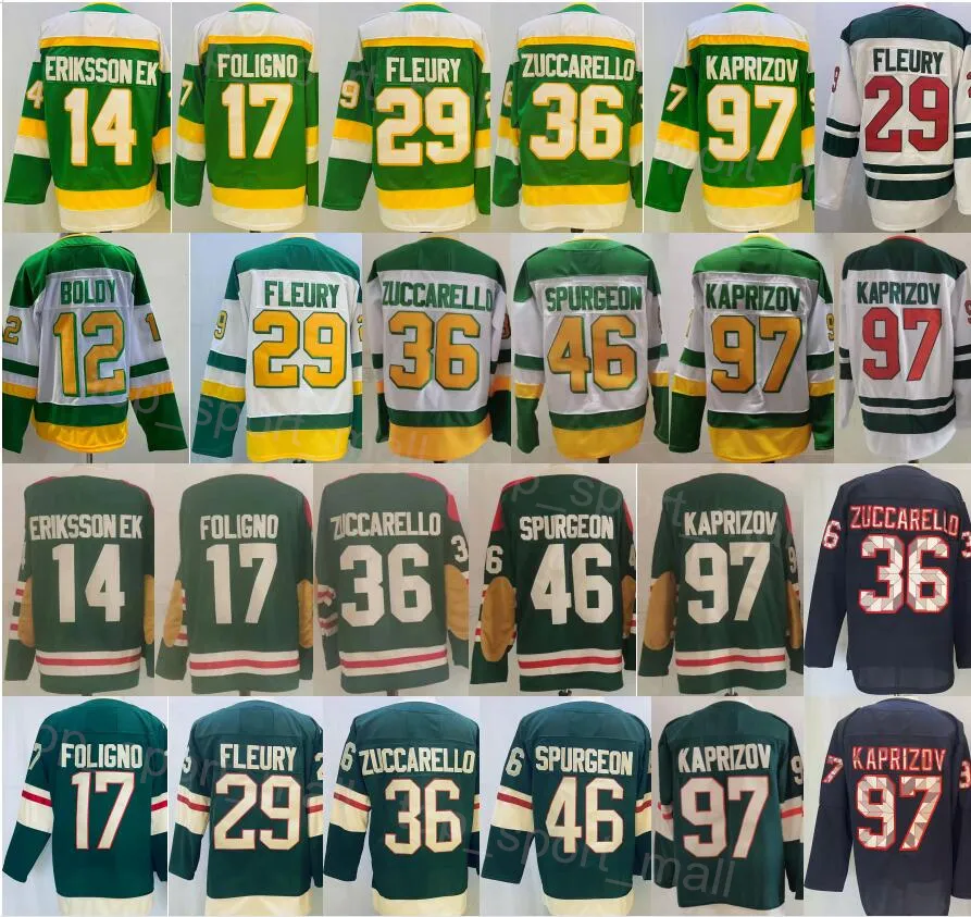 Men Reverse Retro Ice Hockey 97 Kirill Kaprizov Jersey 46 Jared ...