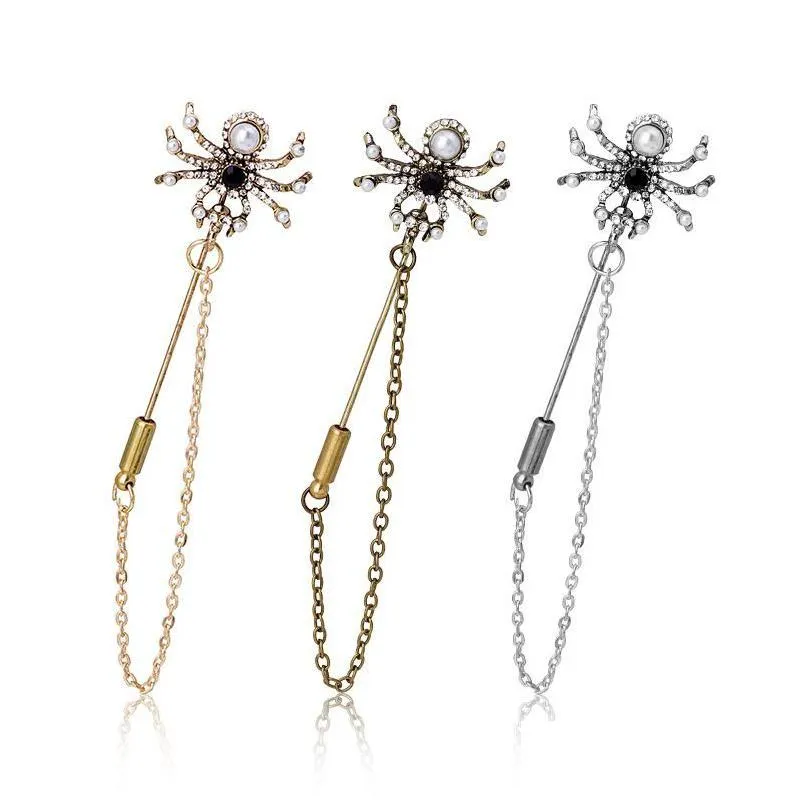 DHgate.com:Retro Bling Rhinestone Spider Chain Brooch for Women ...
