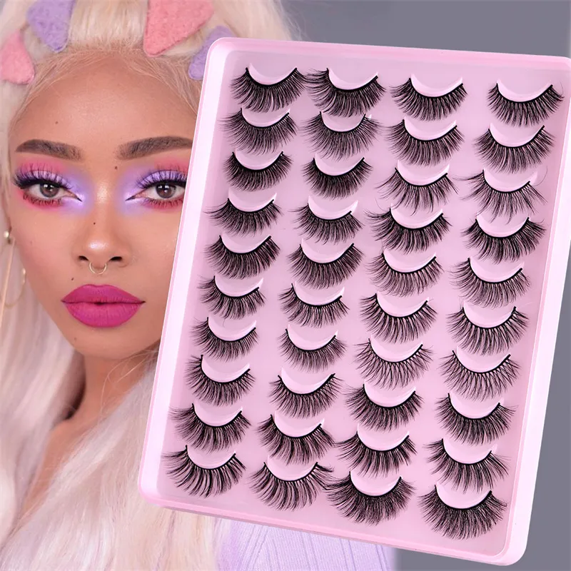 Cat Eye Lashes: Natural, Winged-End, Elongated, Clear Band, Faux Mink ...