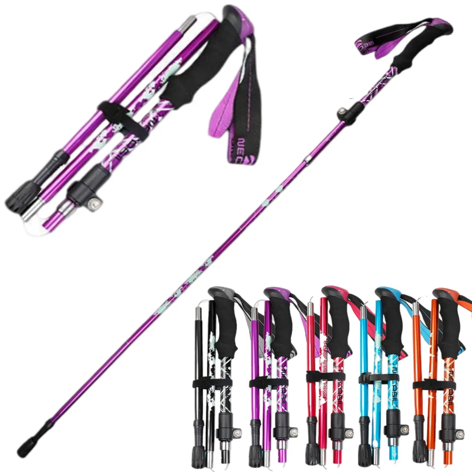 Trekking Poles Walking Sticks for Hiking, Ultralight Collapsible ...