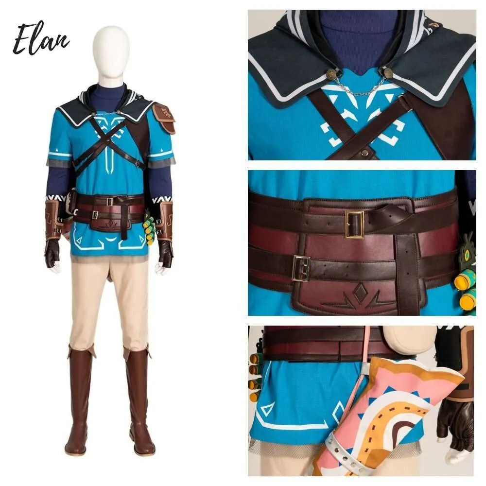 Blue Zelda Link Cosplay Costume For Men Stylish Roblox Mask With Tears ...