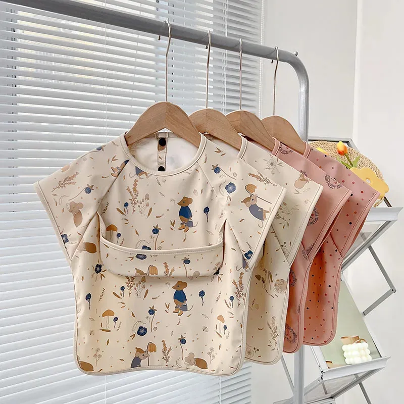 Waterproof Baby Bibs with Sleeveless Infant Dining Pocket Antidirty ...