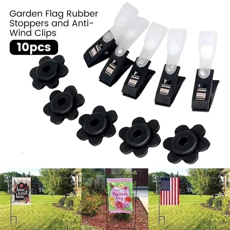 Garden Flag Pole Accessories Kit: Weather Resistant Stoppers & Anti ...