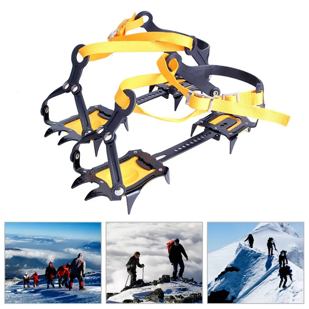 Stainless Steel 10 Teeth Ice Crampons Snow Grips Adjustable with Carry ...