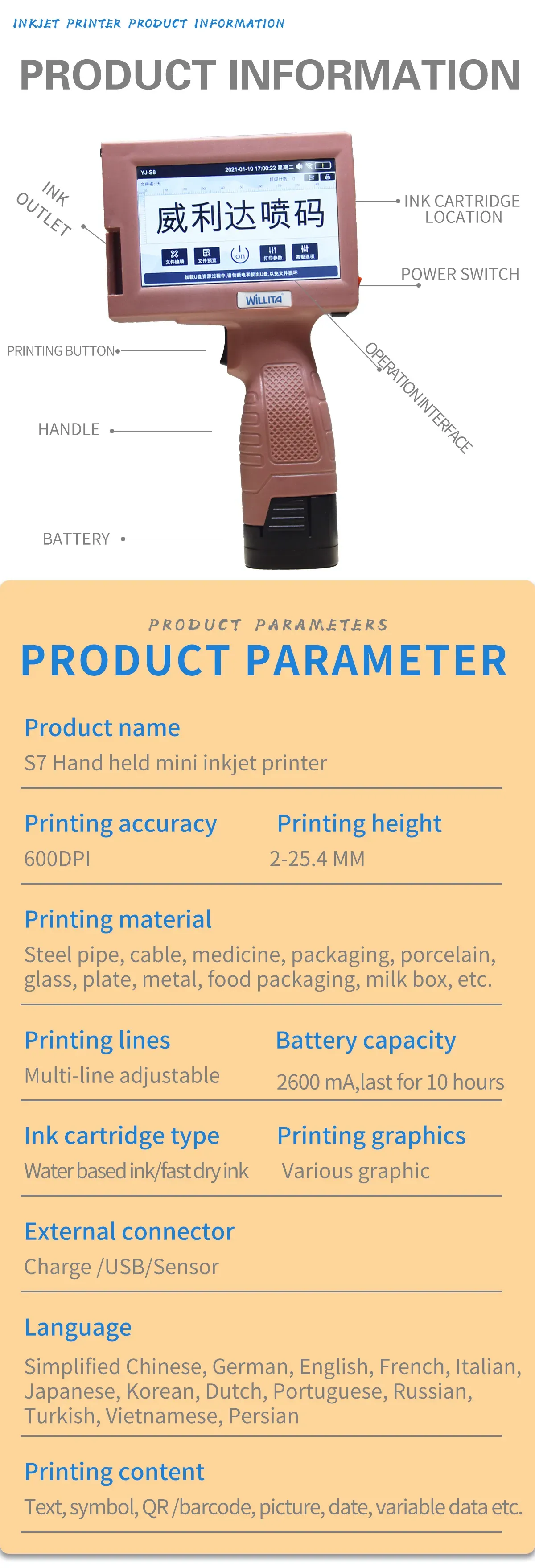 Automatic Handheld Inkjet Printer With Expiry Date Inject Pizza Hut Box ...
