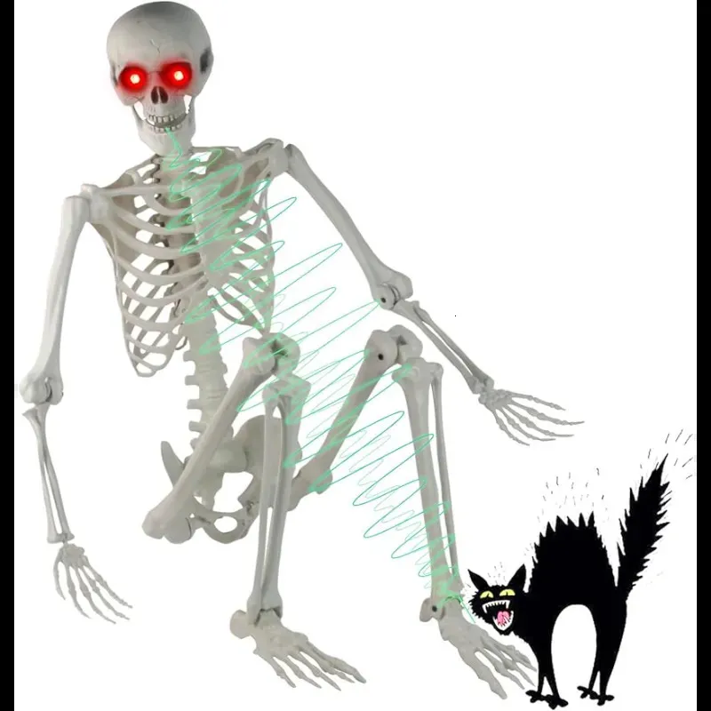 Life Size Skeleton Decoration - 5.5FT Pose-n-Stay Human Skeleton with ...
