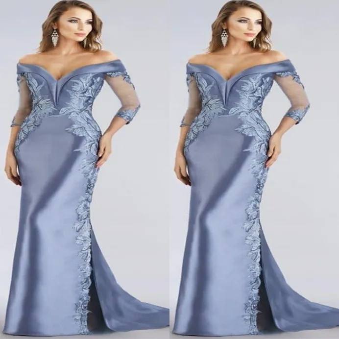 Arabic Mermaid Lace Mother Of Bride 2022 2023 Oct Aso Ebi Satin Evening ...
