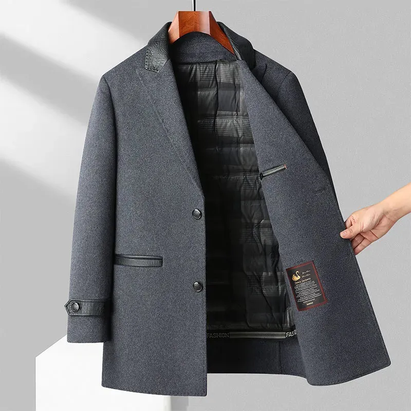 Wool Blend Coats | 2024 Autumn Winter Men's Thicken Warm Jackets ...