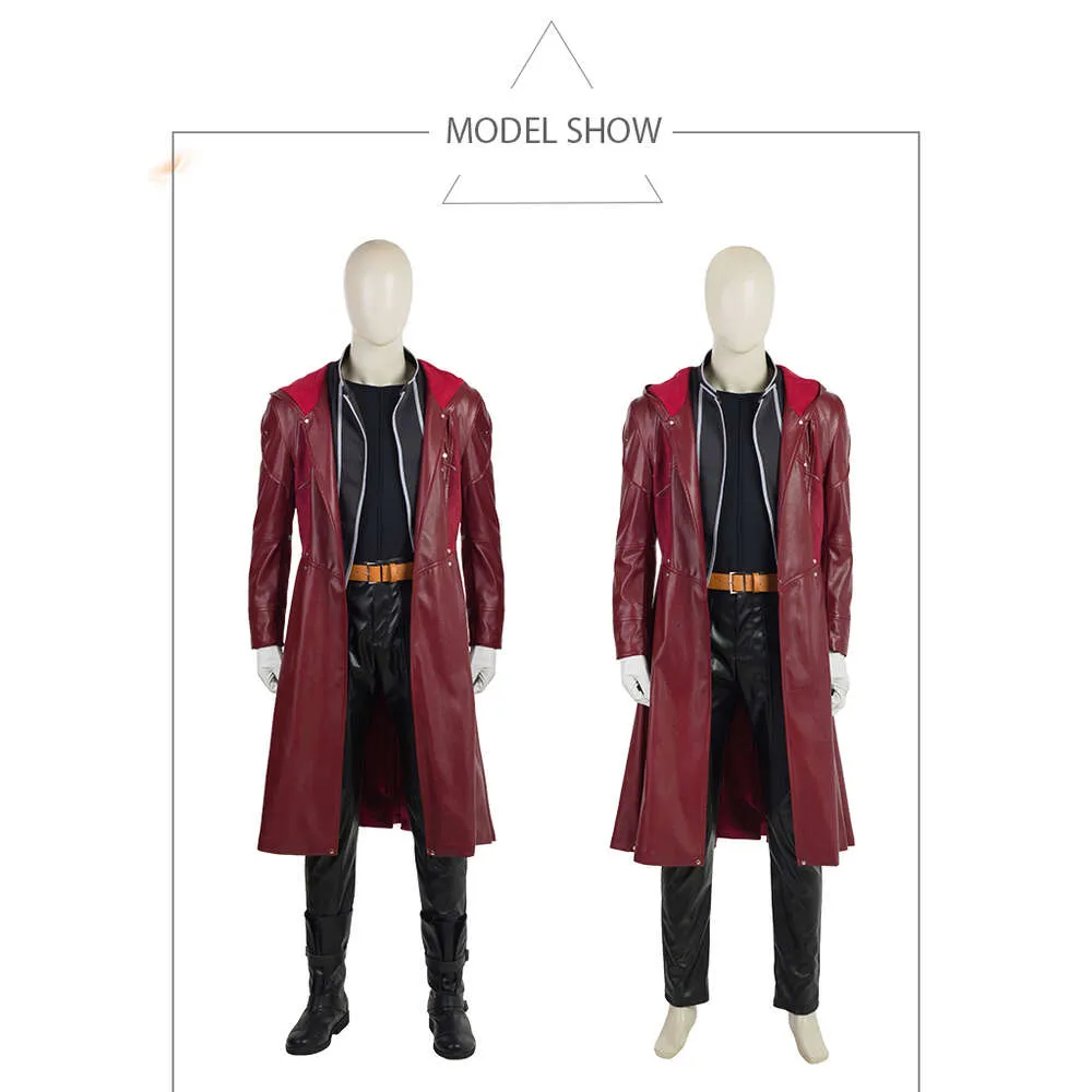 Customizable Red Leather Edward Elric Cosplay Costume With Long Trench ...