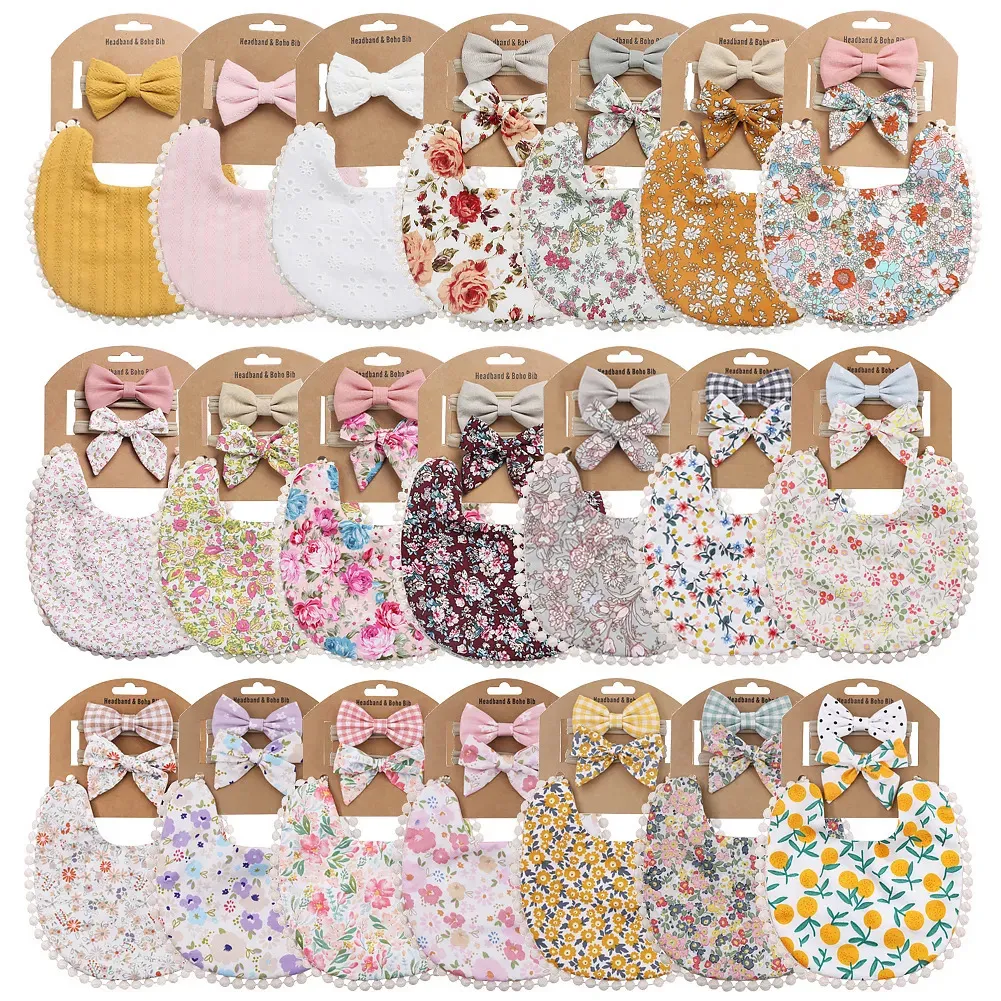 DHgate.com:Baby Bibs and Burp Cloths Set, 21 Sets/Lot, Cotton Linen ...