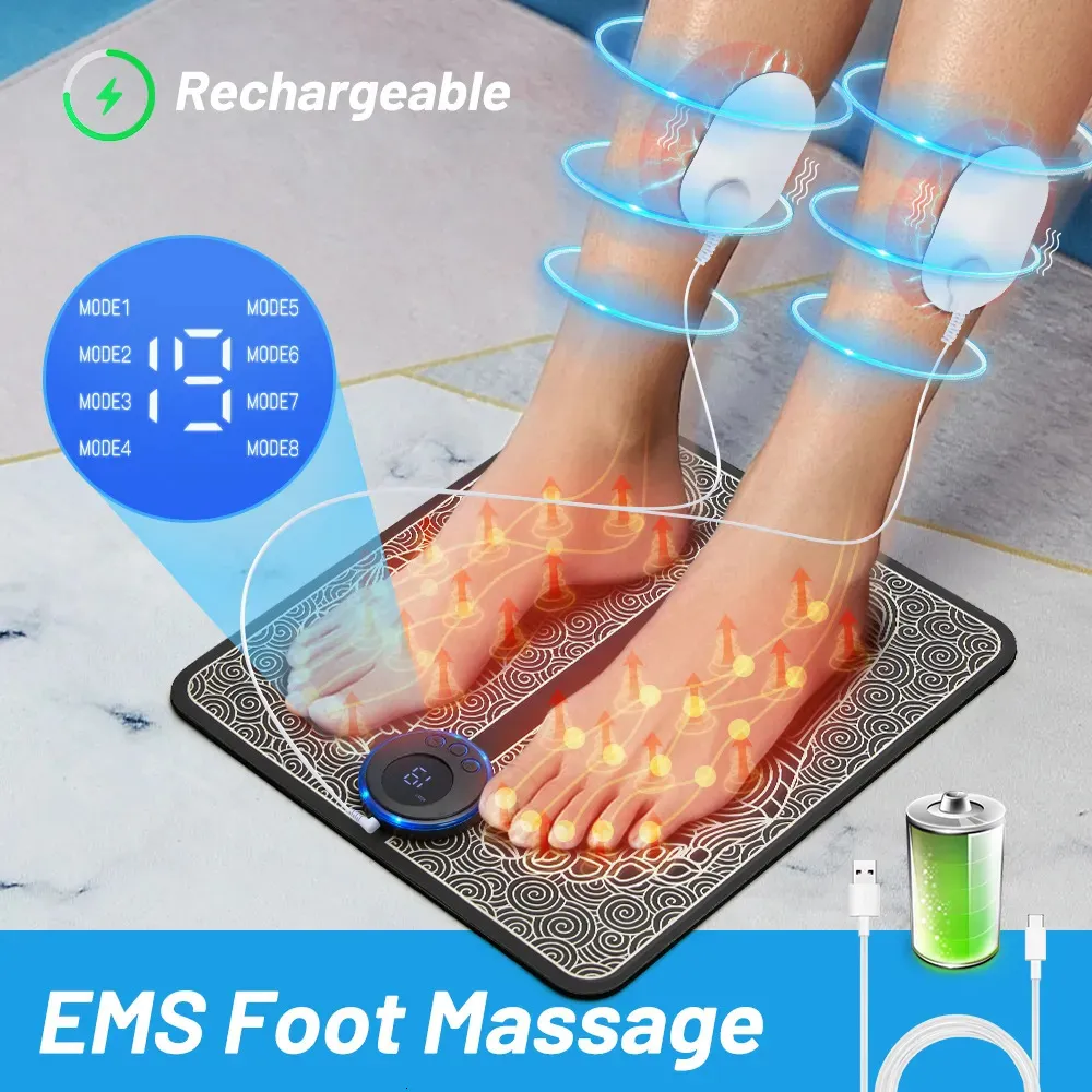 Foot Massager Electric EMS Foot Massager Pad Foldable Massage Mat ...