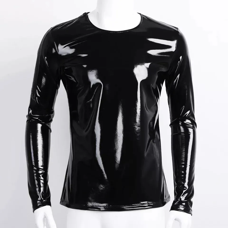 DHgate.com:Mens Leather Faux Plus Size Long Sleeve PVC Clothing Shiny ...