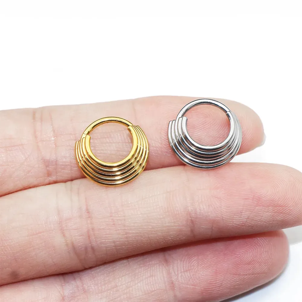 Nose Rings Studs: 316L Steel Segment Nose Ring Septum Clicker Tragus ...