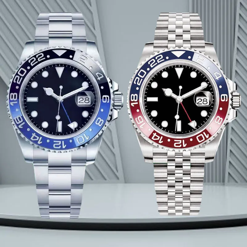 Luminous Luxury Pepsi Watch: Automatic Mechanical 40mm 904L Stainless ...