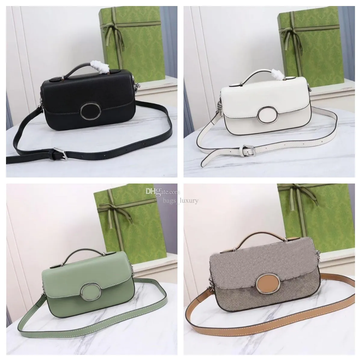 Designer Mini Black Leather Crossbody Bag With Top Handle, Canvas ...