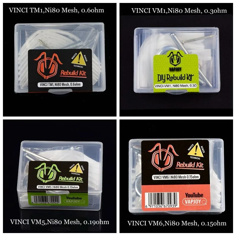 VAPJOY RBK Rebuild Kit For VINCI TM1, Ni80 Mesh 0.6ohm VM1 0.3ohm VM5 0 ... VAPJOY RBK Rebuild Kit For VINCI TM1, Ni80 Mesh 0.6ohm VM1 0.3ohm VM5 0 ...