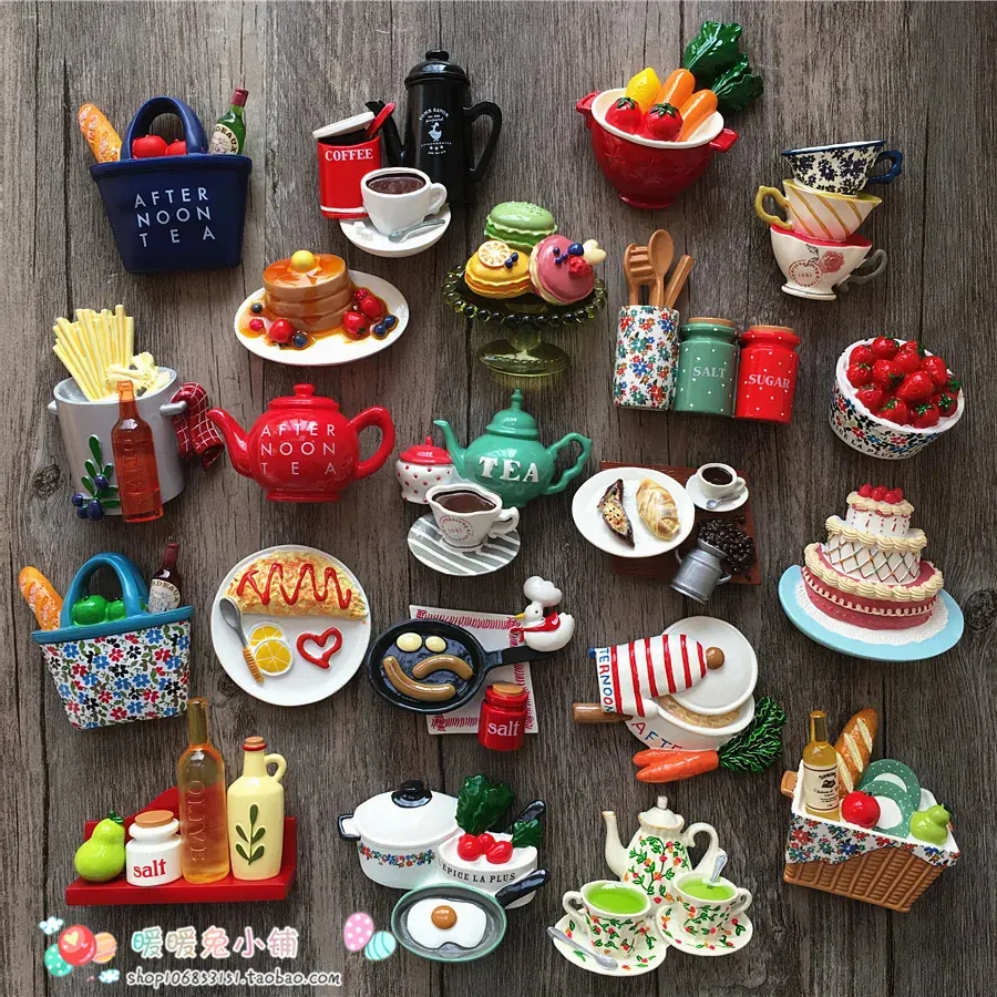 DHgate.com:Vibrant Fridge Magnets - Teapot and Macaron Themed Kitchen ...