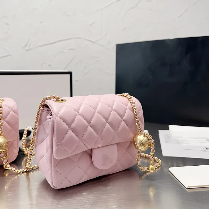 Pink PU Leather Chain Crossbody Bag For Women, Evening Party Shoulder ...