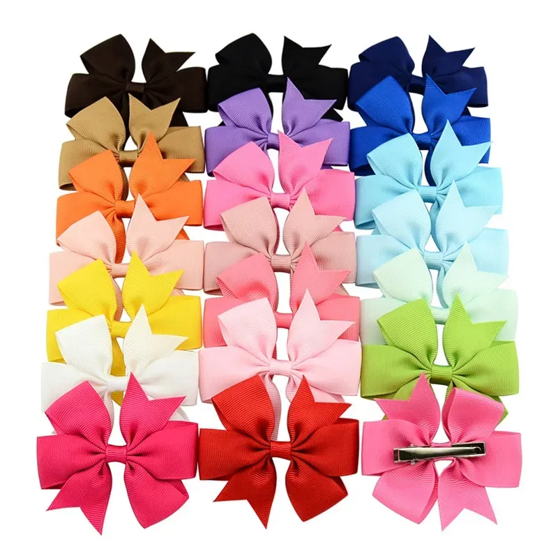 Baby Girl Hair Bows with Clips - 3 Inch Cute Ribbon Hair Accessories ...