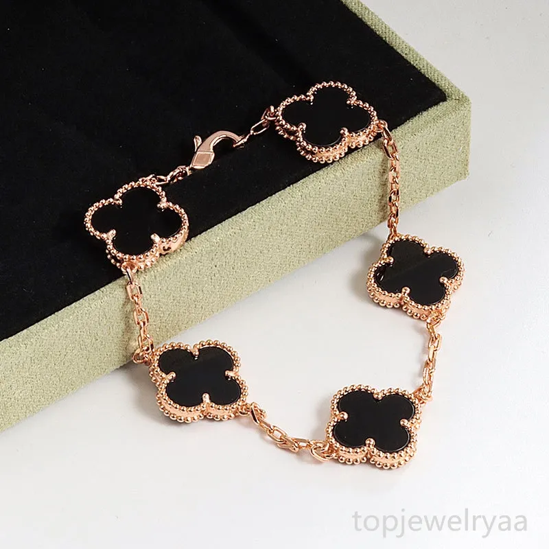 Luxury Designer Clover Bracelet Gold With Diamond And Agate Pendant ...