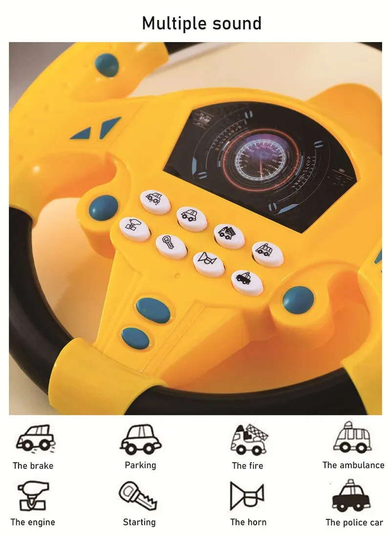 Childs Car Steering Wheel Simulator: Electric Baby Steering Wheel ...