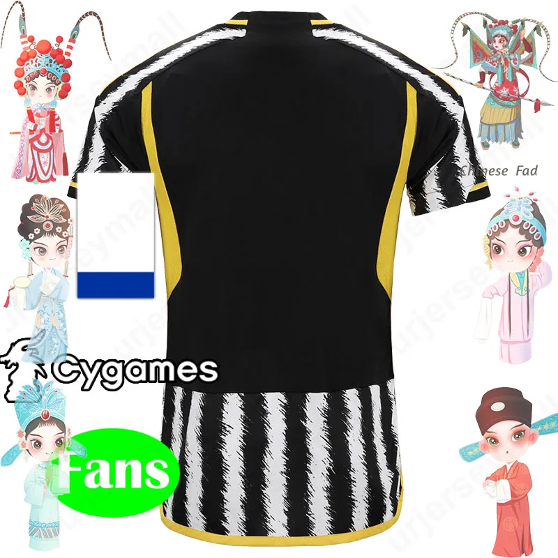 2023 24 VLAHOVIC Home Zebra Soccer Jerseys MILIK POGBA Away KIT 23 2024 ...