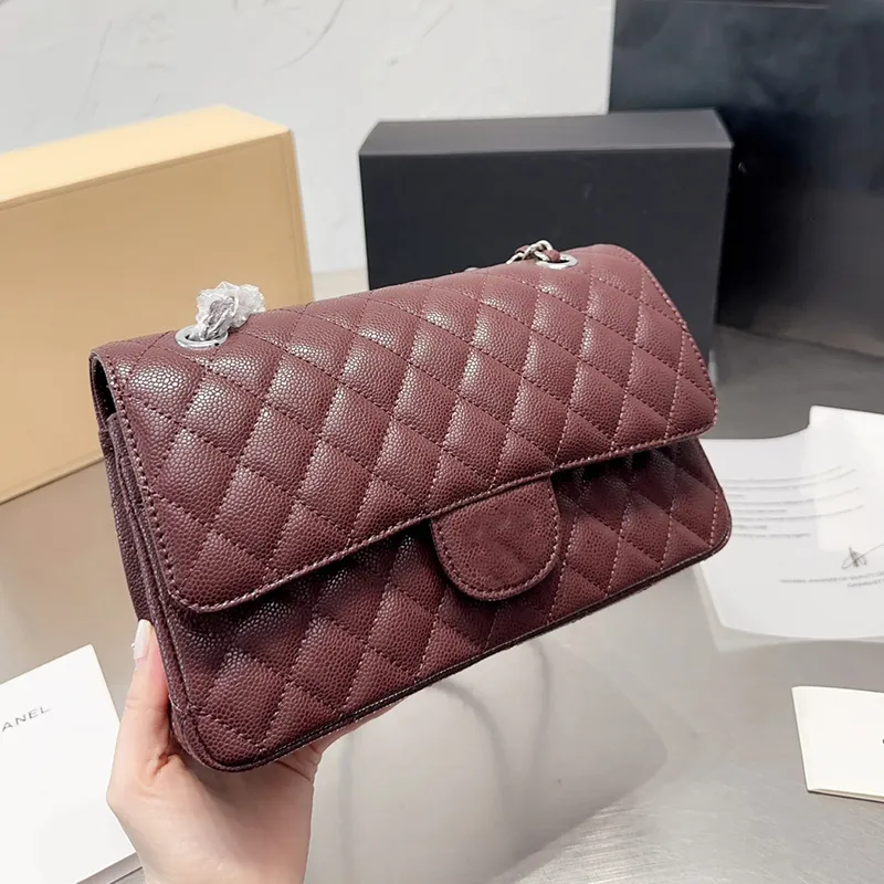 Luxury Designer Leather Flap Shoulder Bag With Crossbody Strap, Chain Wallet, And CC Purse For ...