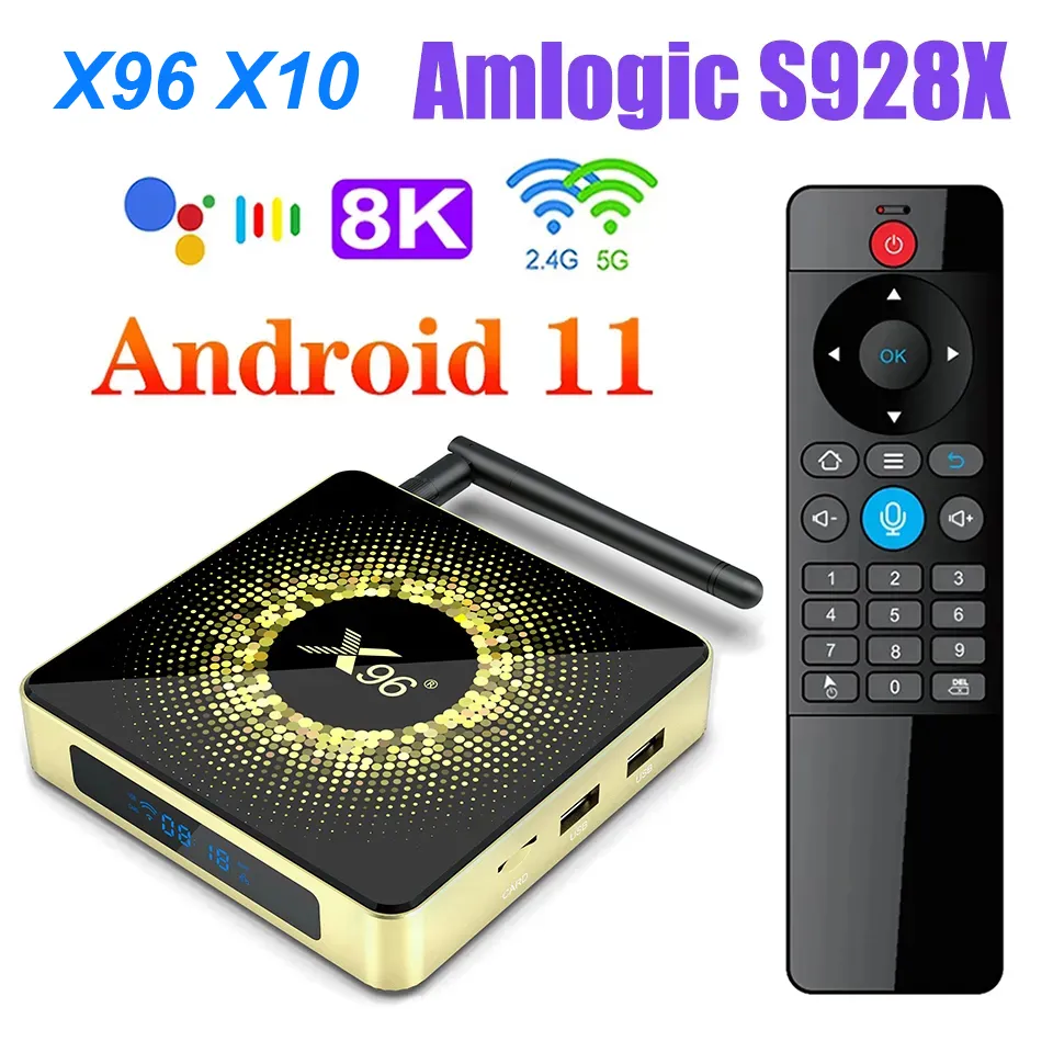 Android 11 TV Box X96 X10 8 GB RAM 64 GB ROM 8K 5G WiFi Media Player Mit Amlogic S928X Von ...