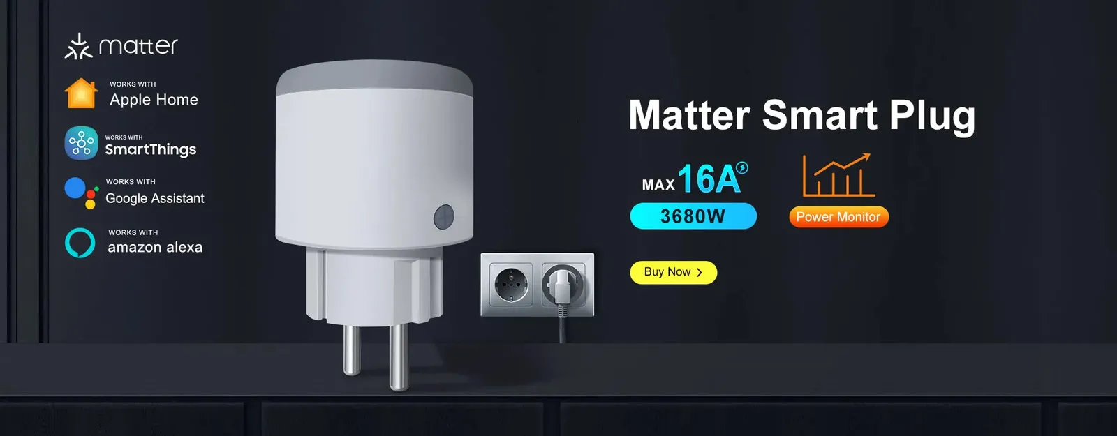 Alexa Outlet Plug EU Standard Smart Power Plug With Energy Monitoring ...