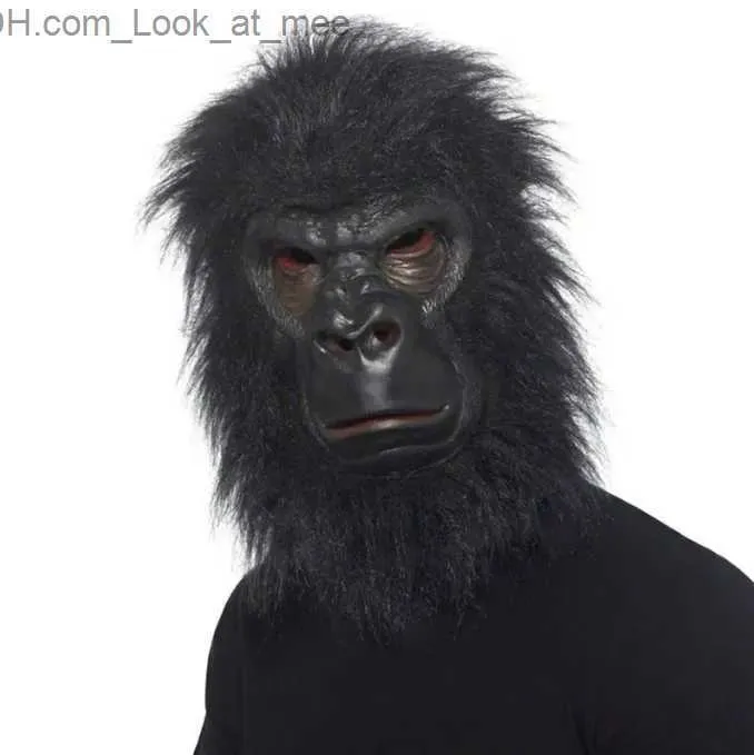 Realistic Black Gorilla Latex Full Face Monkey Face Mask For Halloween ...