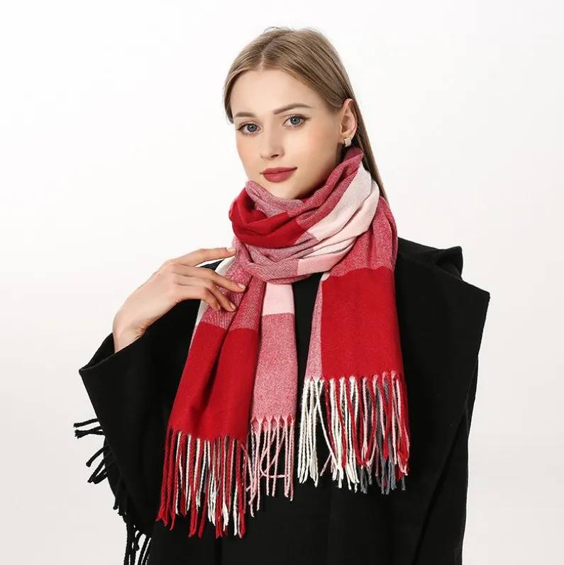 DHgate.com:Classic Plaid Luxury Designer Scarf Tassel Shawl Scarf ...