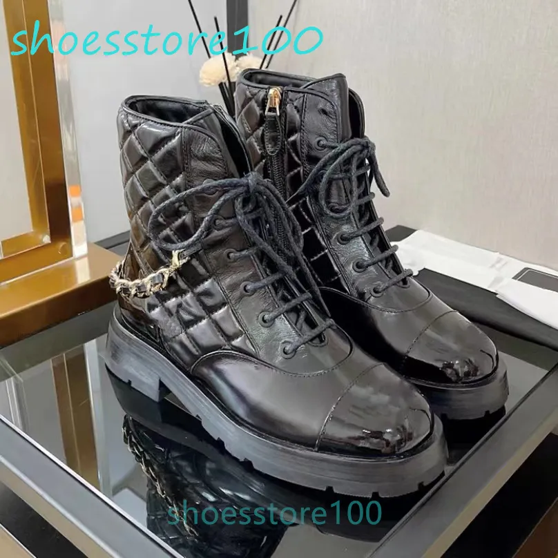 Luxury Embossed Patent Leather Martin Boots For Women Designer Platform ...
